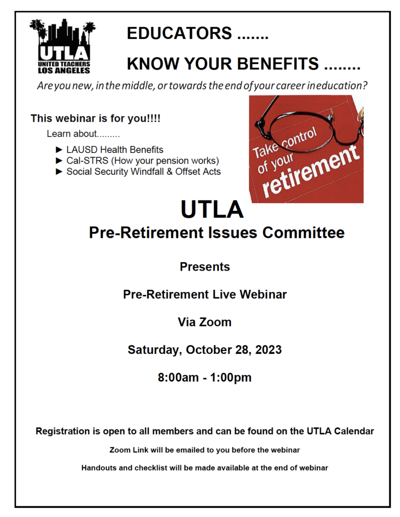 Pre-Retirement Webinar - UTLA