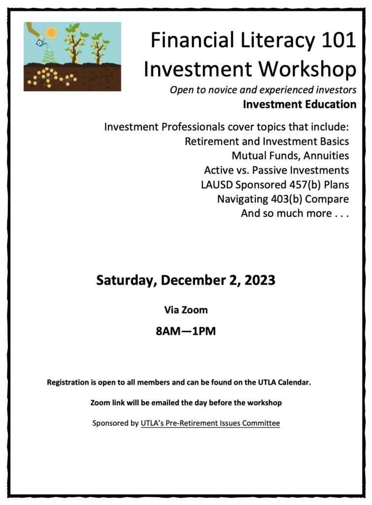 Financial Literacy 101 Workshop - UTLA