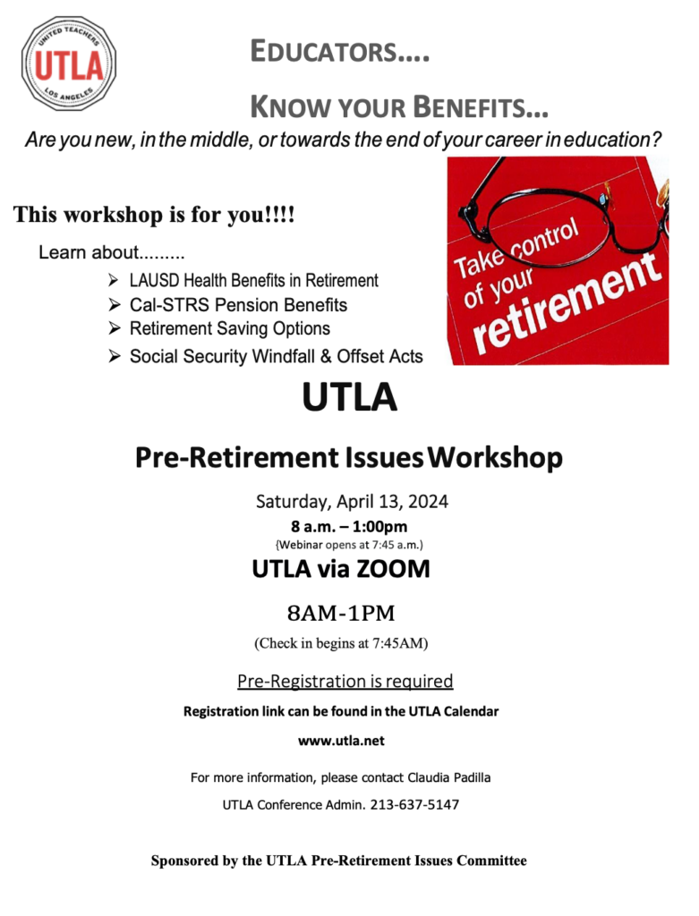 Pre-Retirement Webinar - UTLA